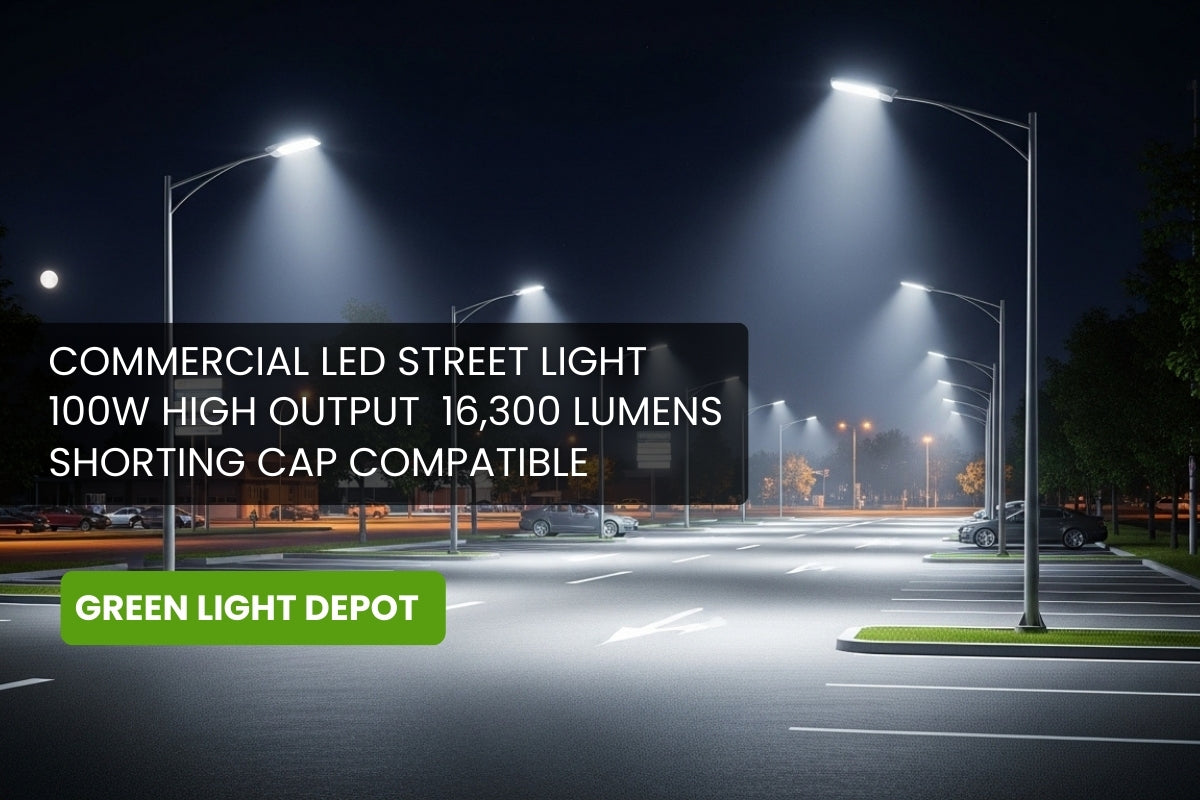 100W Commercial LED Street Light High Output 16,300 Lumens Outdoor Fixture
