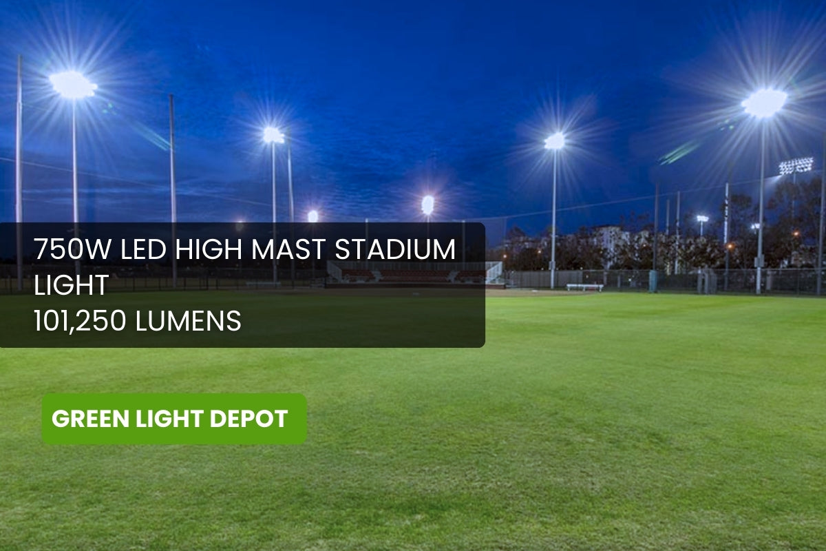 750W LED High Mast Stadium Light 101,250 Lumens Ultra-Bright Outdoor ...