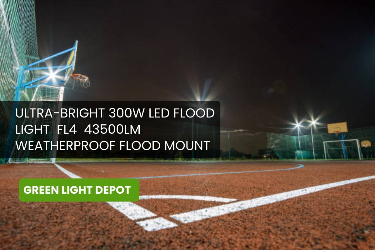 Ultra Bright 300W LED Flood Light FL4 43500 Lumens Weatherproof Flood Mount