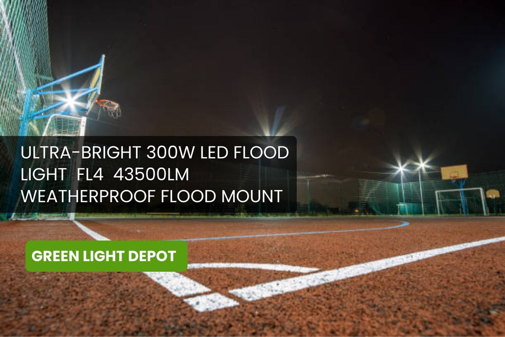 Ultra Bright 300W LED Flood Light FL4 43500 Lumens Weatherproof Flood Mount
