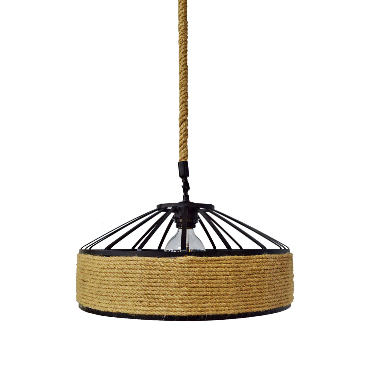 Pendant Light | Pendant Light Industrial Iron Frame Rope In USA